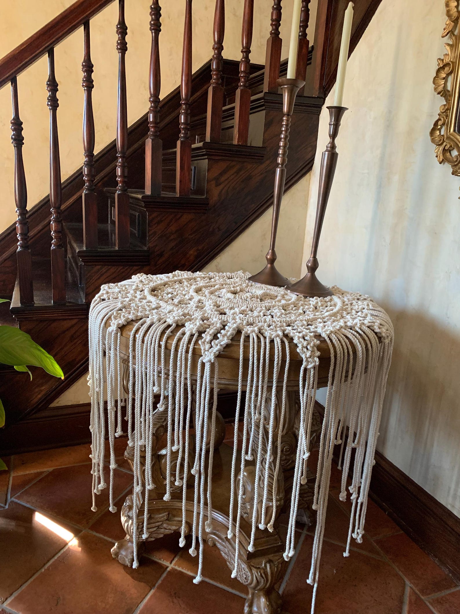 Macrame Round Table Throw - Etsy