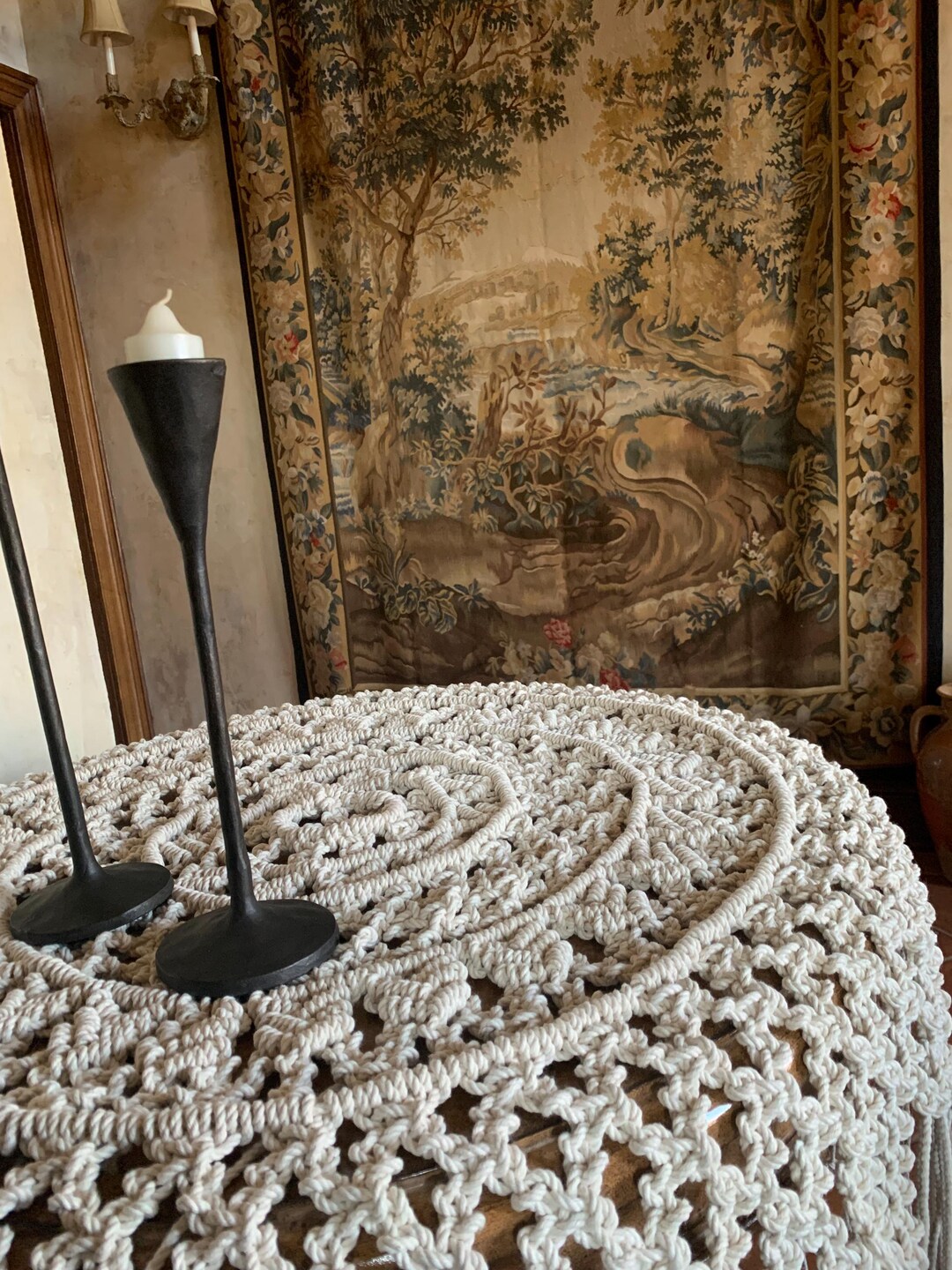 Macrame Round Table Throw - Etsy