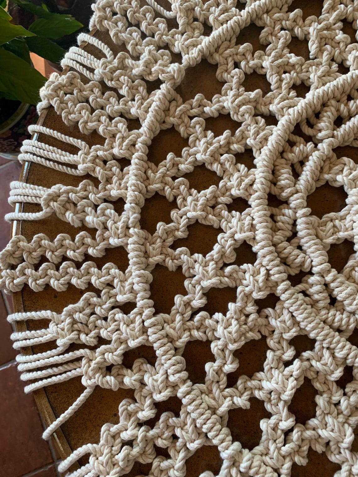 Macrame Round Table Throw - Etsy