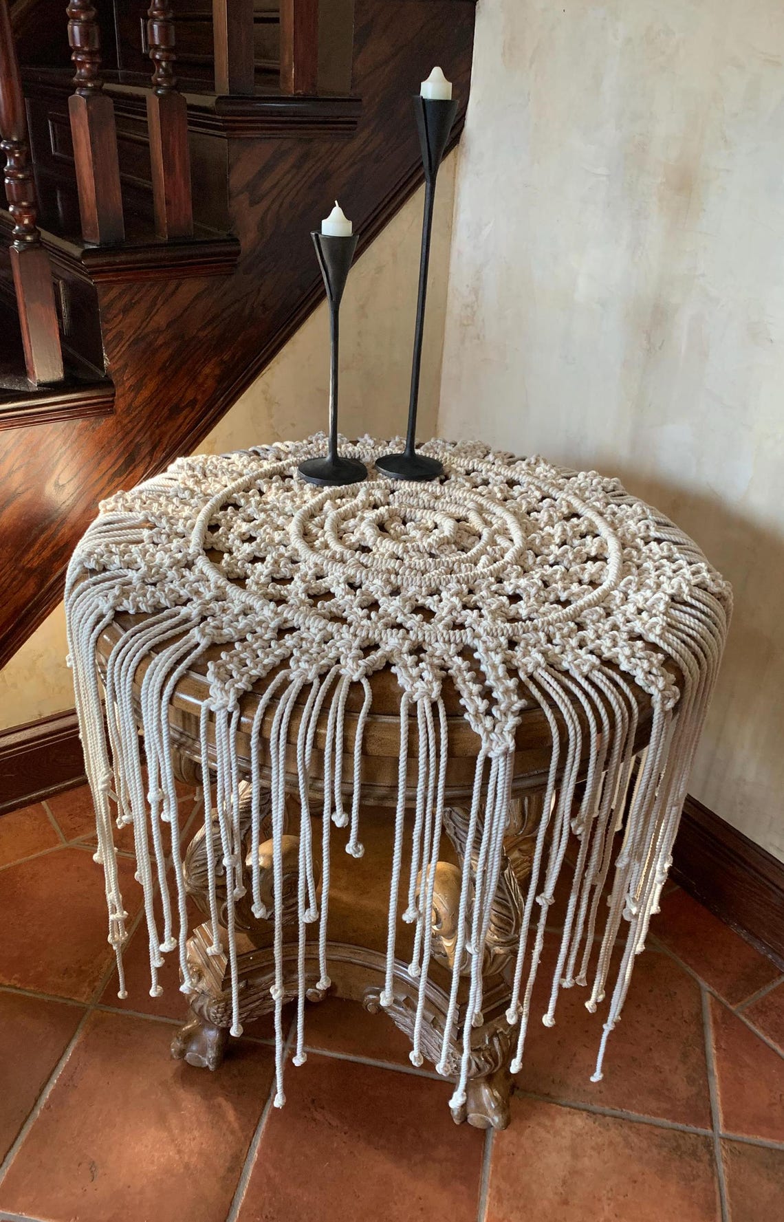 Macrame Round Table Throw - Etsy