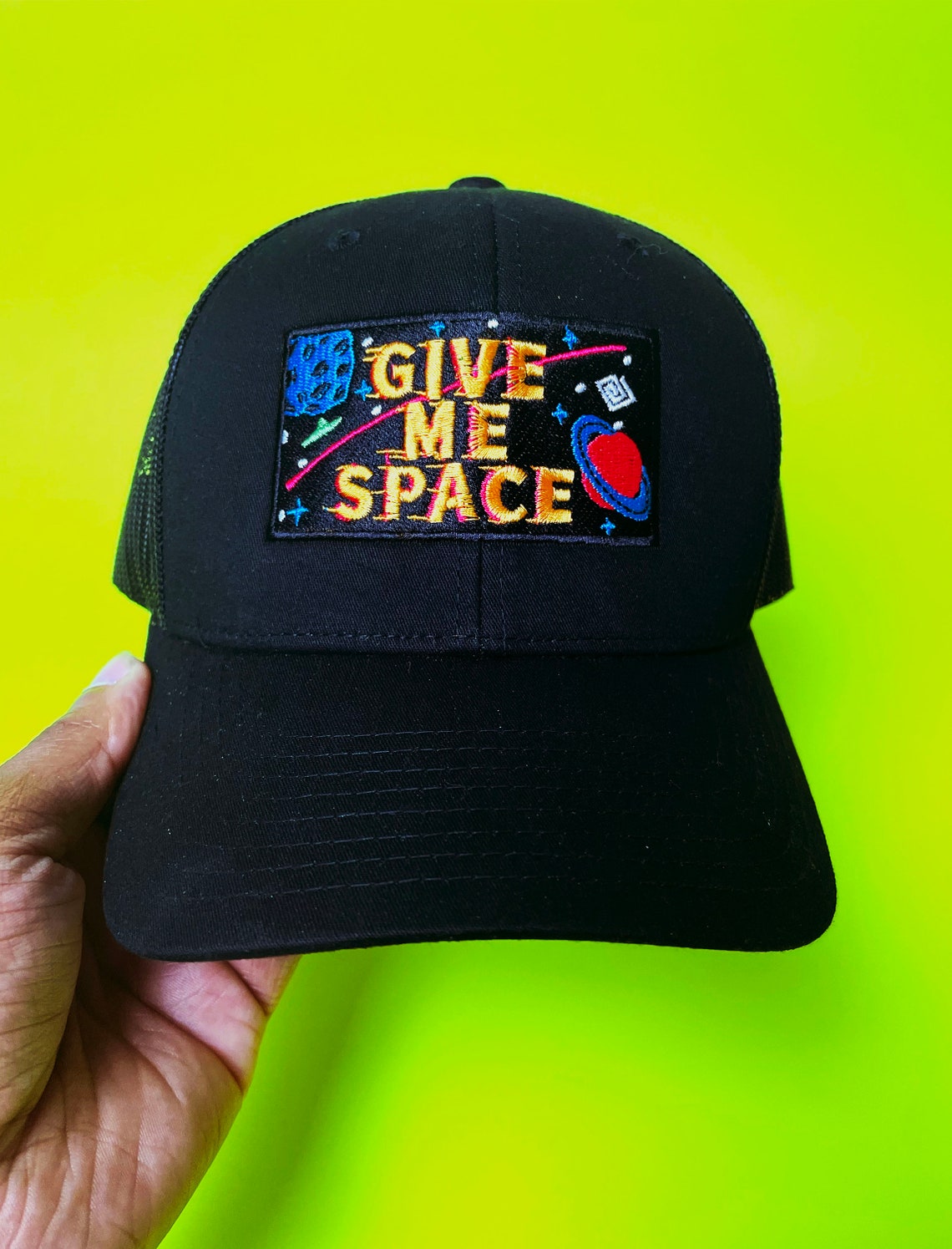 Give Me Space Trucker Hat: Embroidered Galaxy Baseball Cap - Etsy