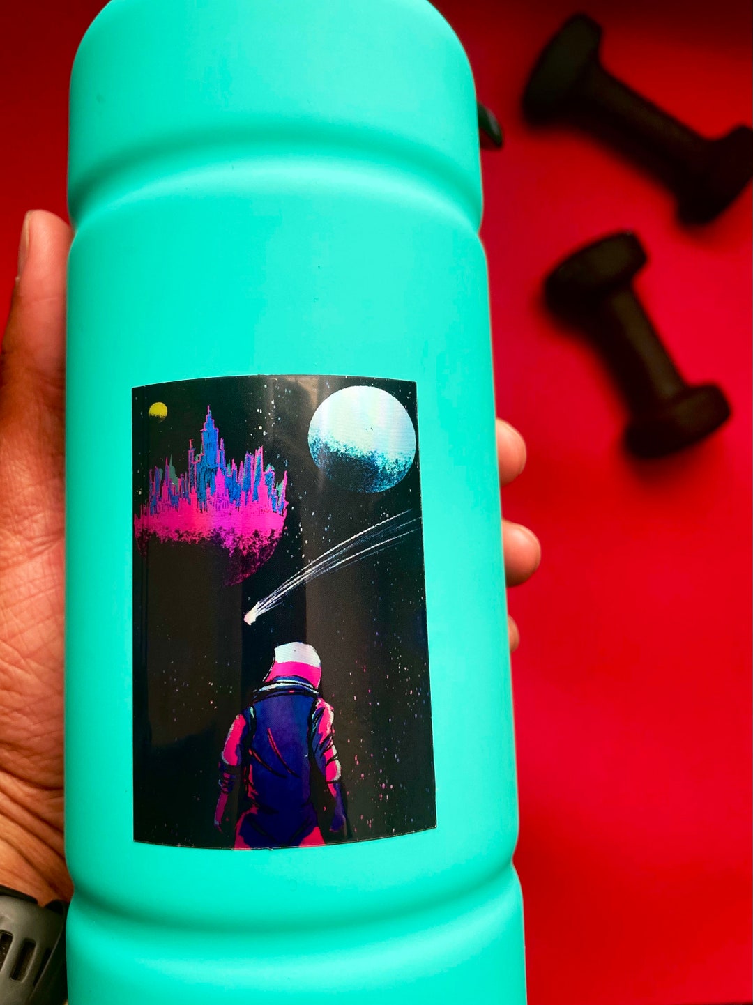 Cosmic Castle, Holographic Space Sticker, Astronaut Sticker, Sci Fi ...