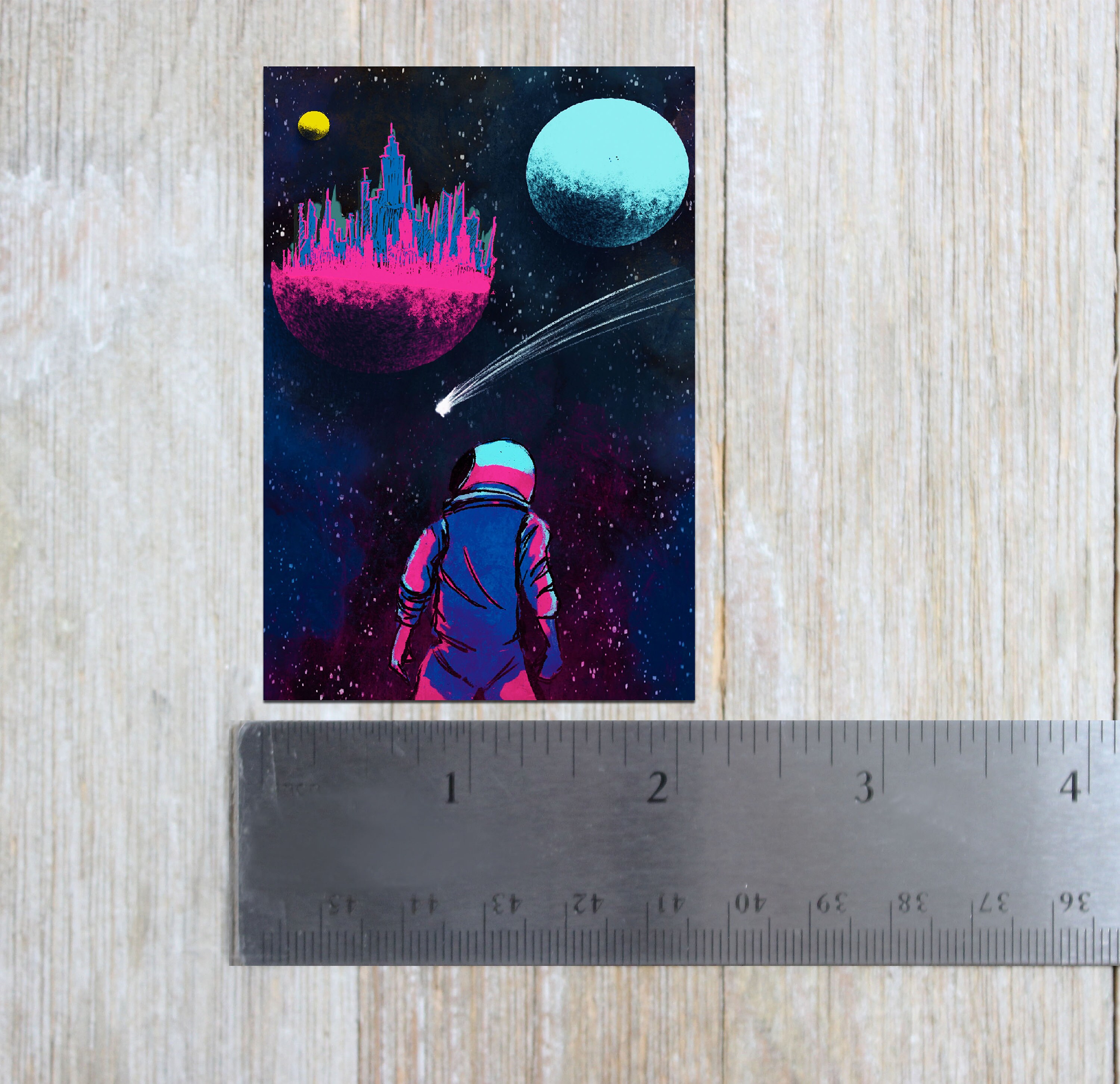 Cosmic Castle Holographic Space Sticker, Astronaut Sticker, Sci Fi ...