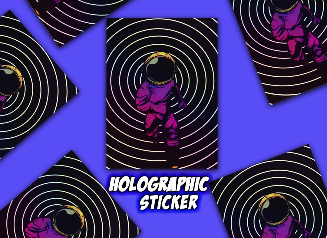Holographic Black Hole Astronaut Space Vinyl Decal Sticker, Vinyl Decal ...