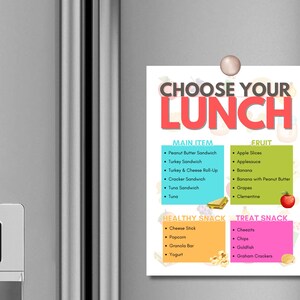School Lunch Meal Planner Printable, Editable Lunch Menu Kids, Pack ...