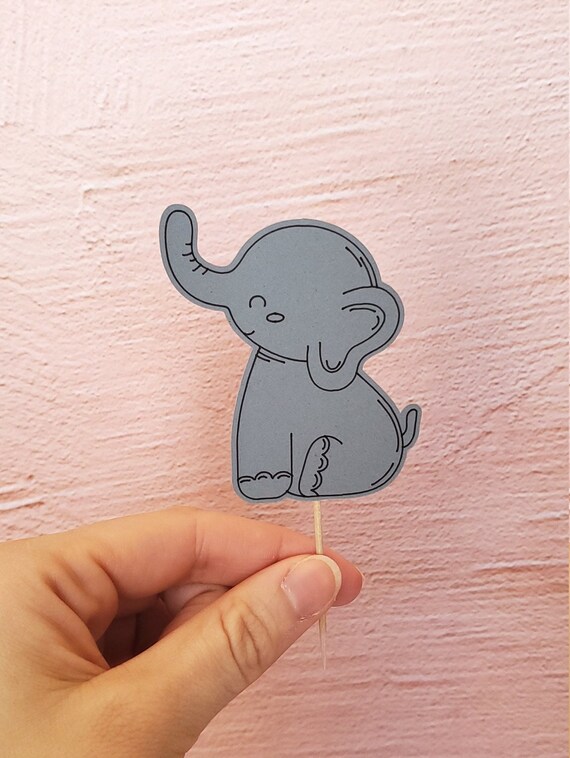 Baby Elephant Cupcake Topper Elephant Themed First Birthday | Etsy