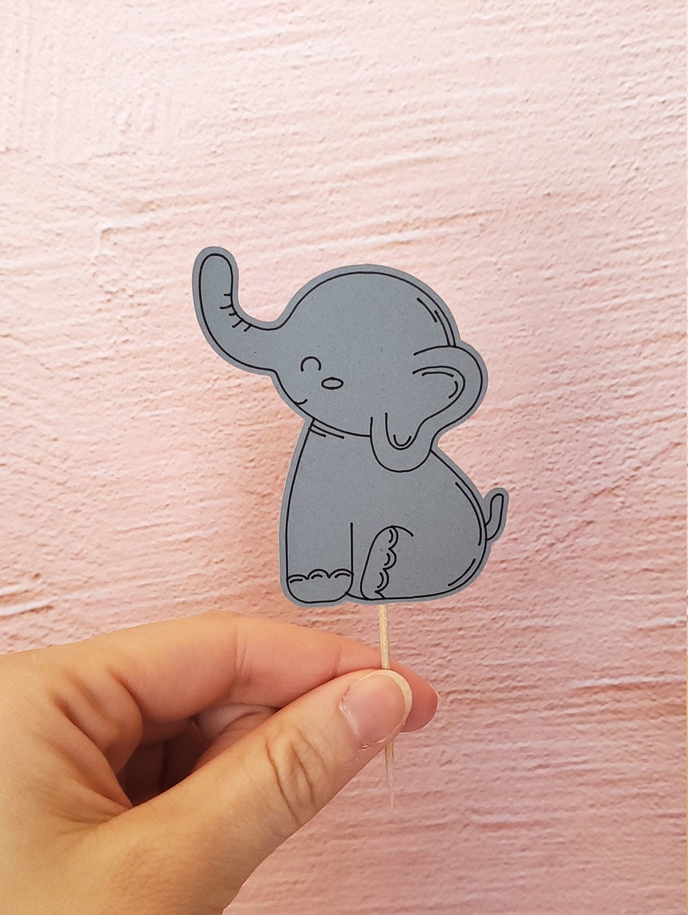 Baby Elephant Cupcake Topper, Elephant Themed, First Birthday, Baby ...