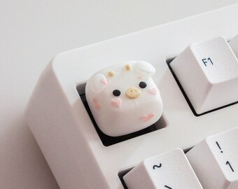 Strawberry Bunny Keycap Handmade Keycaps Mechanical Keyboard Cute Gifts ...