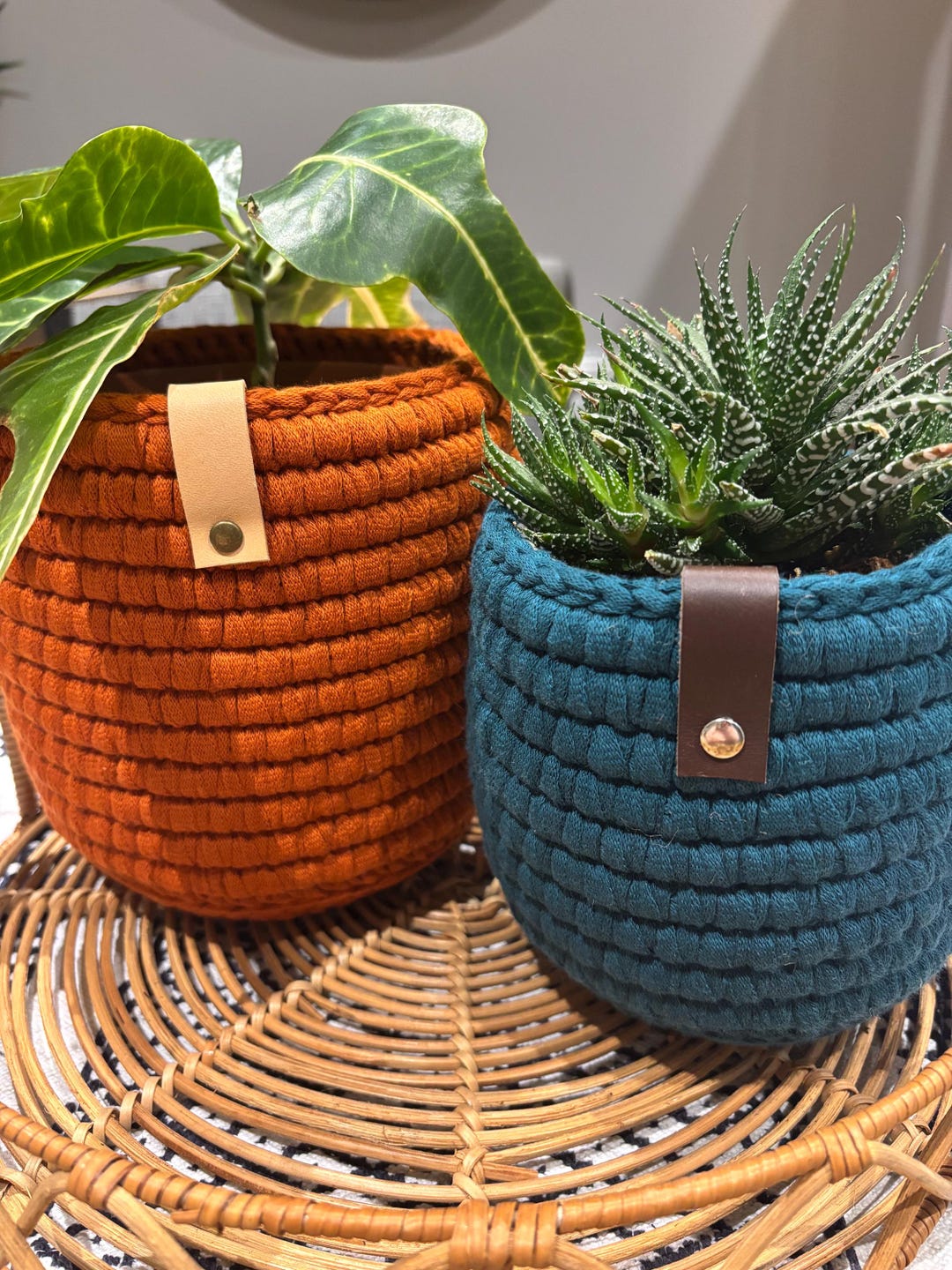 Crocheted Plant Pot Cover, Made to Order, House Plant Pot Cover ...