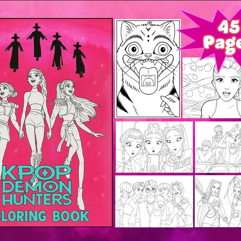 Kpop Demon Hunters Coloring Sheets - Etsy