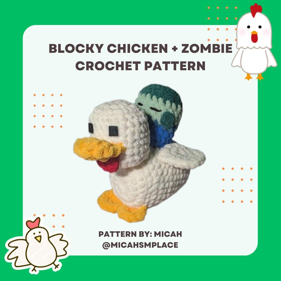 Crochet PATTERN: BLOCKY CHICKEN | Crochet Plushie - Etsy