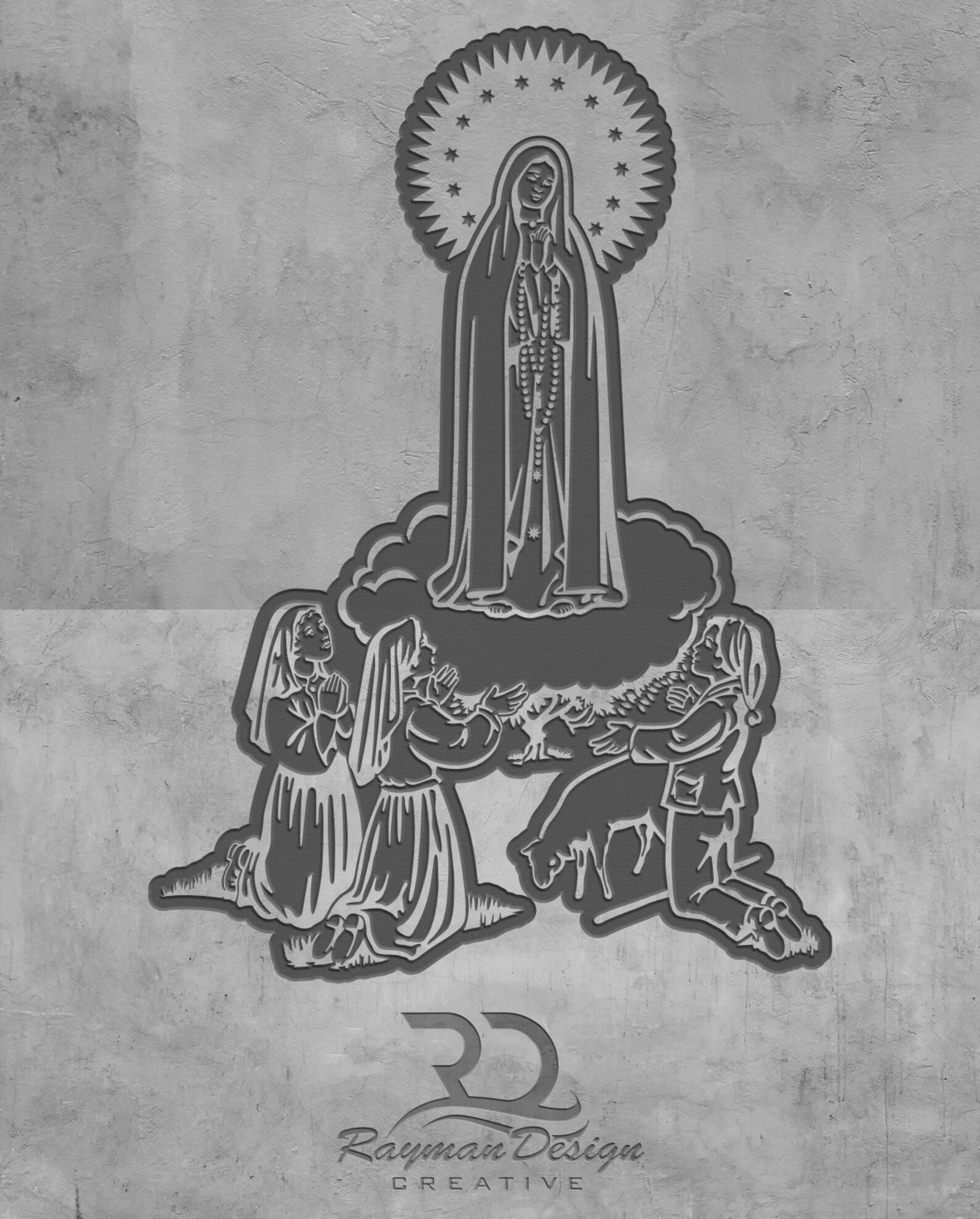 Our Lady of Fatima Devotions Virgin Mary Stencil Outline - Etsy