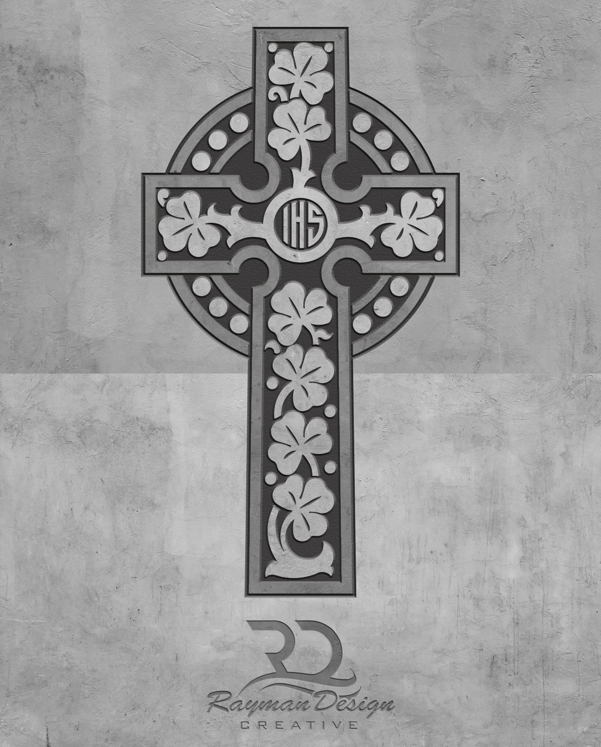 Celtic Cross and Shamrock | Irish Cross, Stencil, Outline, SVG, Vector ...