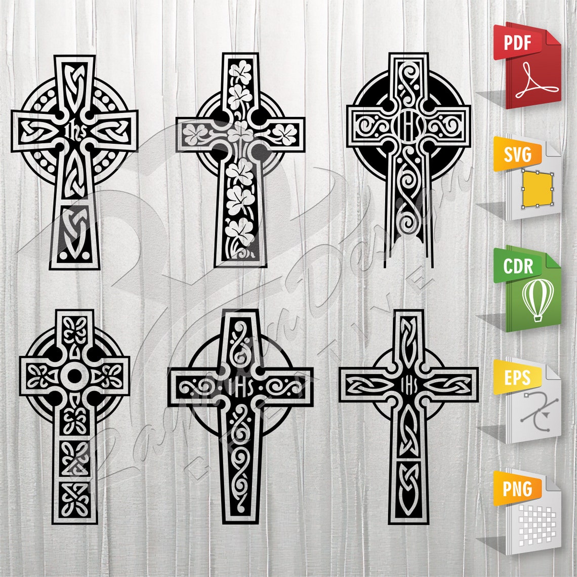 Celtic Crosses Bundle | Cross, Stencil, Outline, SVG, Vector Cut File ...
