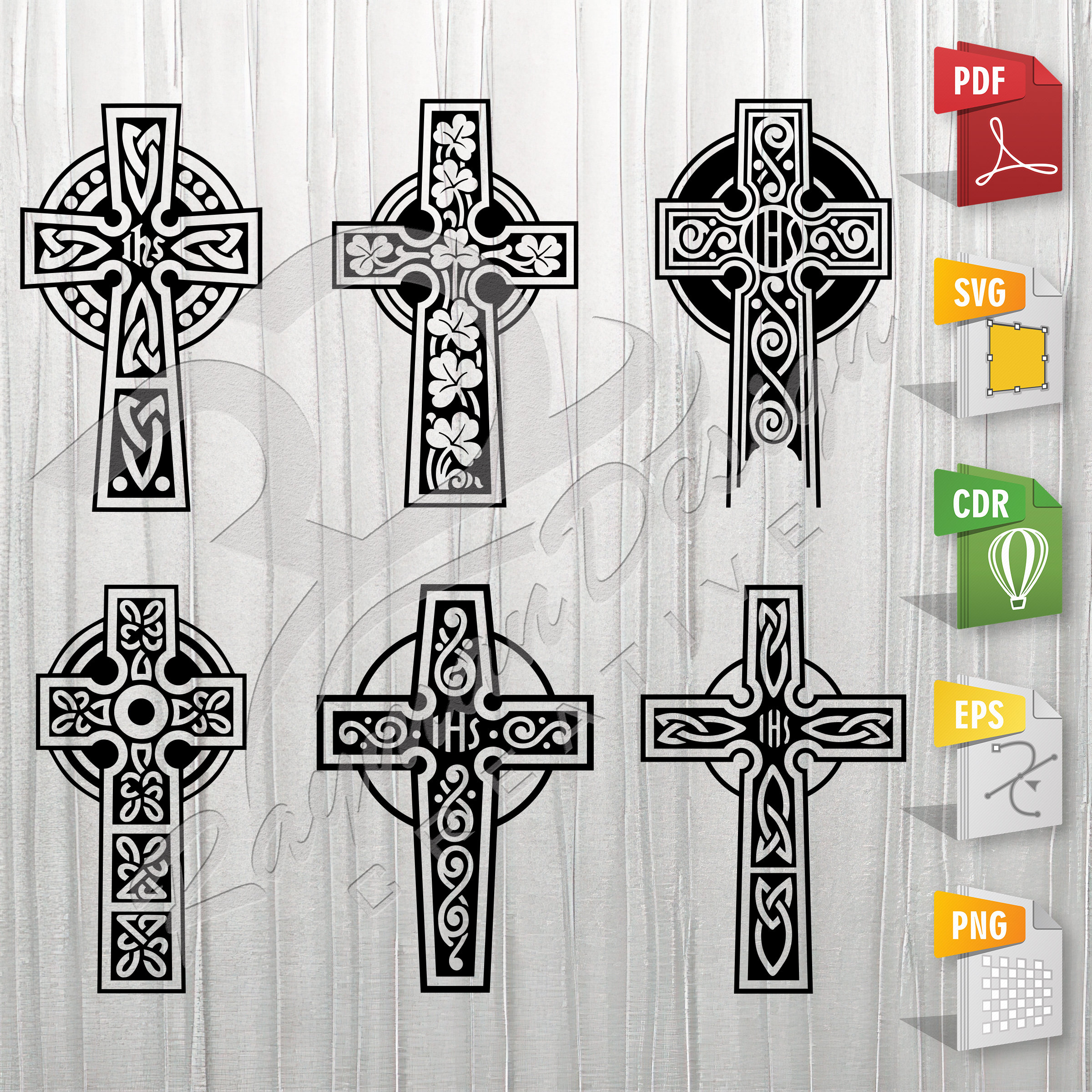 Celtic Crosses Bundle | Cross, Stencil, Outline, SVG, Vector Cut File ...