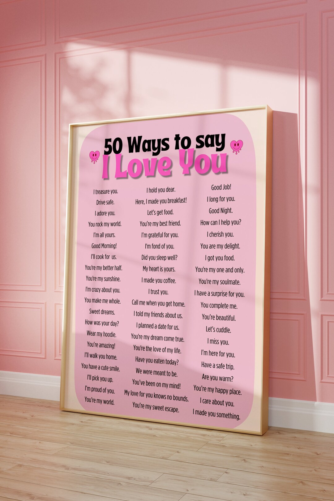 I Love You Wall Print, Girly Wall Art, Typographic Poster, Y2k Room ...