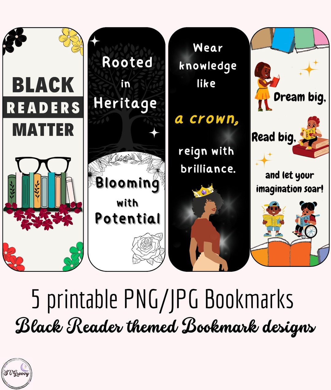 Black Minds Matter: Printable Bookmarks for Black Readers, African ...