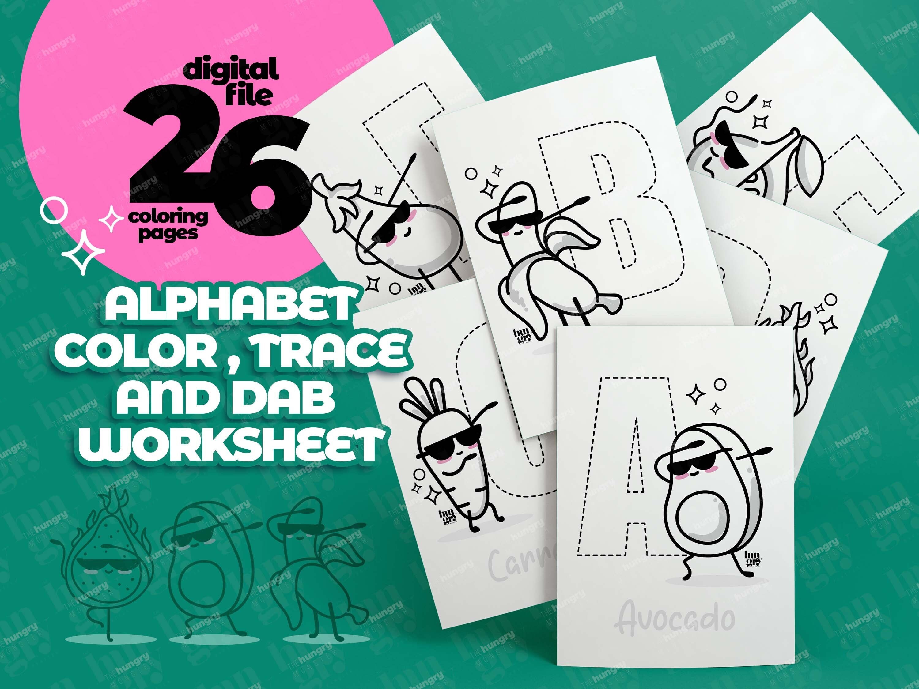 ABC Homeschool Worksheet Letter Coloring Veggies Worksheet Printable ...