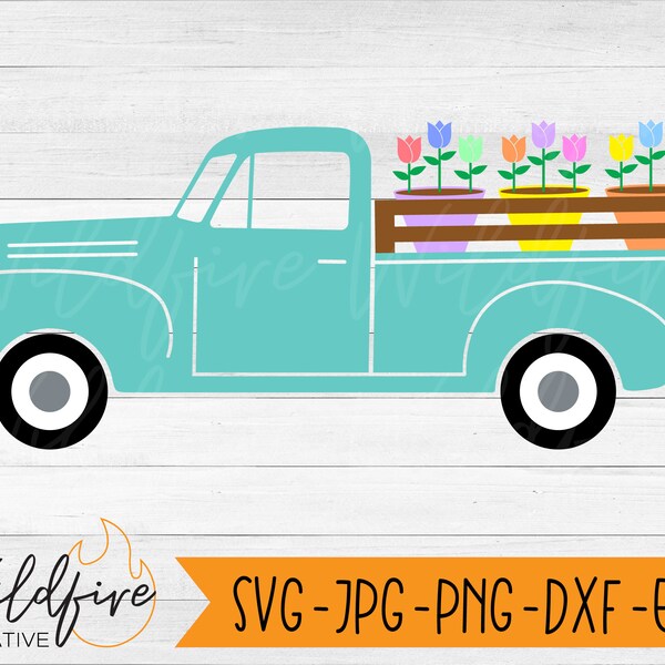 Truck With Flowers - Etsy