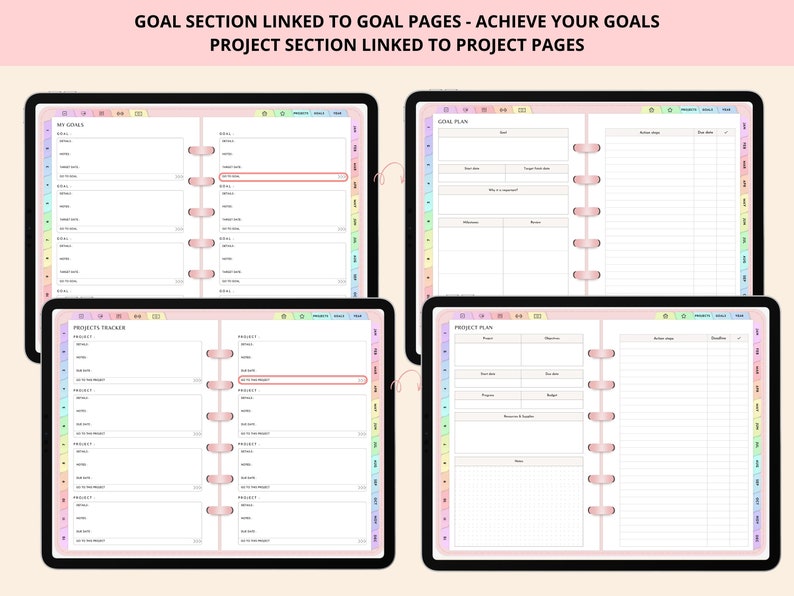 All-in-one Digital Planner 2024, Undated Digital Planner, Digital ...