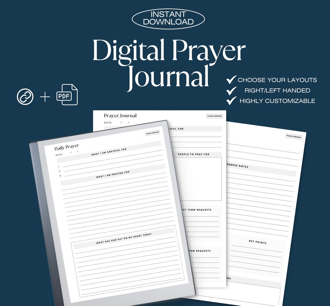 Digital Prayer Journal: Christian Planner for Remarkable 2, Kindle ...