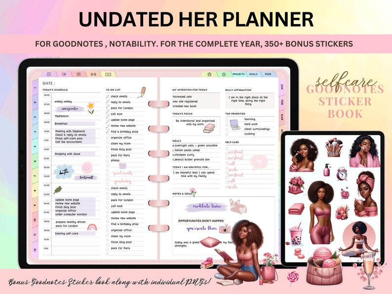 Black Girl Digital Planner: Undated Goodnotes & Notability Planner - Etsy