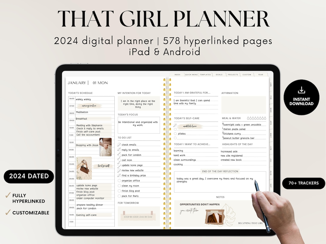 That Girl Planner, Digital Planner 2024 Goodnotes Planner Xodo ...
