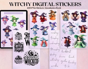 Witchy Digital Sticker Pack, Spiritual Stickers for Witchy Planner ...