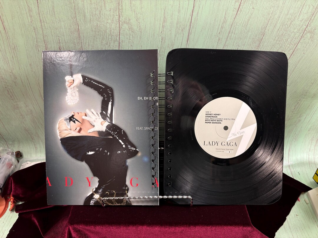 Lady Gaga Concert Journal, Vinyl Record Notebook: Upcycled Music ...