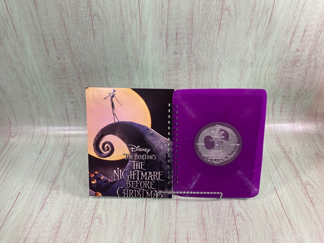 Nightmare Before Christmas Vinyl Record Notebook: Upcycled Music ...