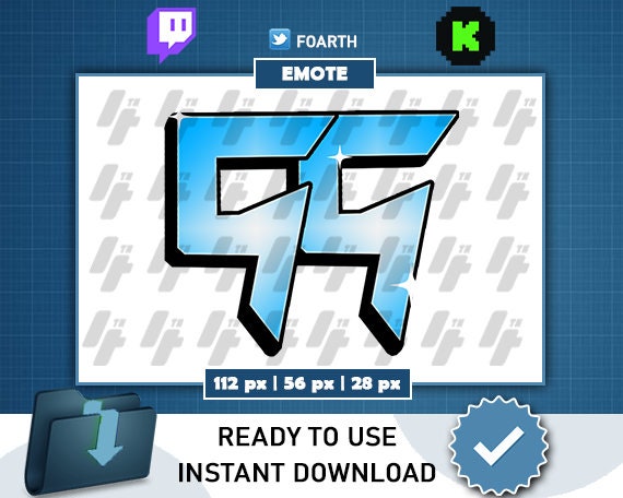 BLUE GG Emote Twitch Emote Discord Emote Facebook Emote Youtube Emote ...