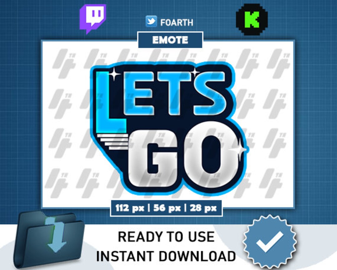 BLUE LETS GO Emote Twitch Emote Discord Emote Facebook Emote Youtube ...