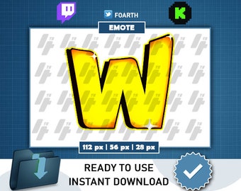 RED W Emote Twitch Emote KICK Emote Discord Emote Facebook Emote ...