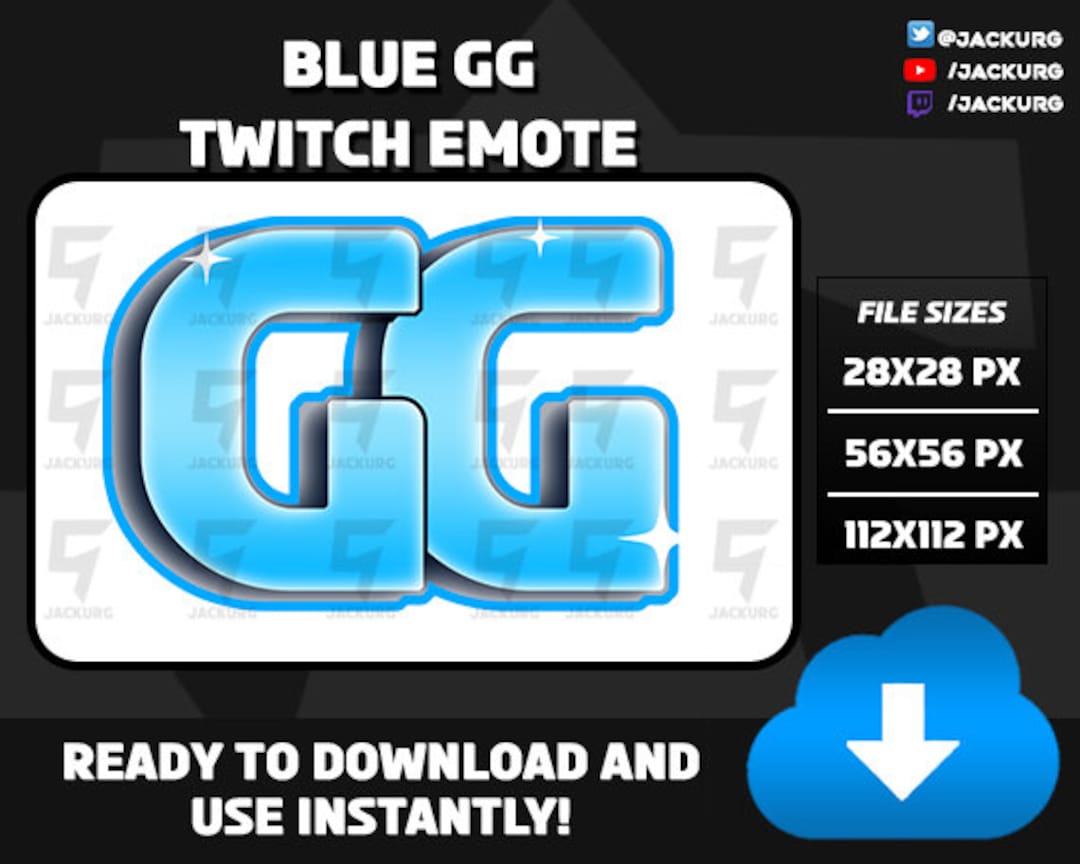 BLUE GG Emote Twitch Emote Discord Emote Facebook Emote - Etsy