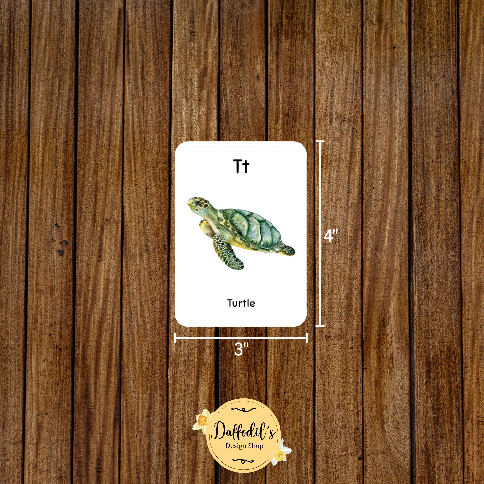 Ocean Animals Alphabet Flashcards | Montessori ABC Tracing Printable ...