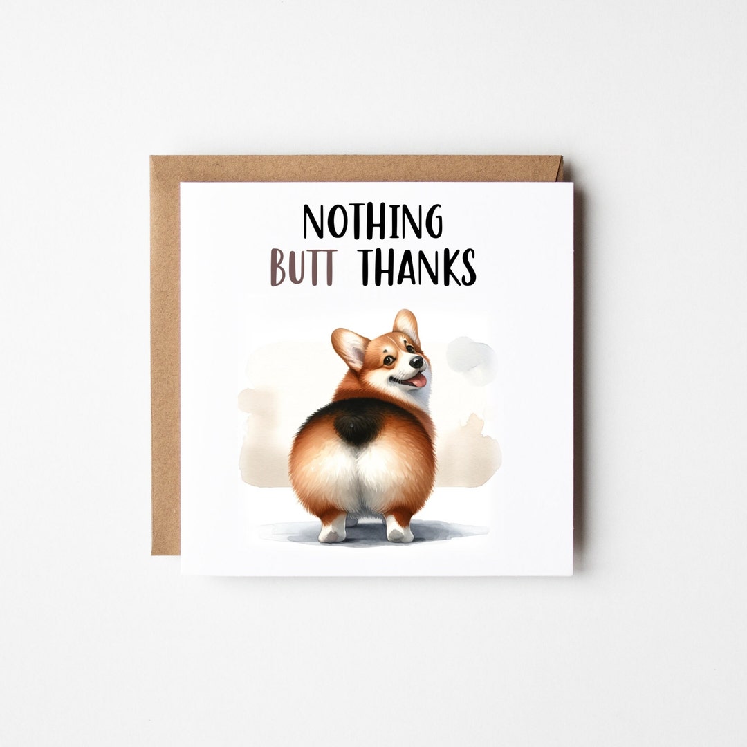 Corgi Thank You Card Funny Corgi Card Cute Corgi Card Card for Dog ...