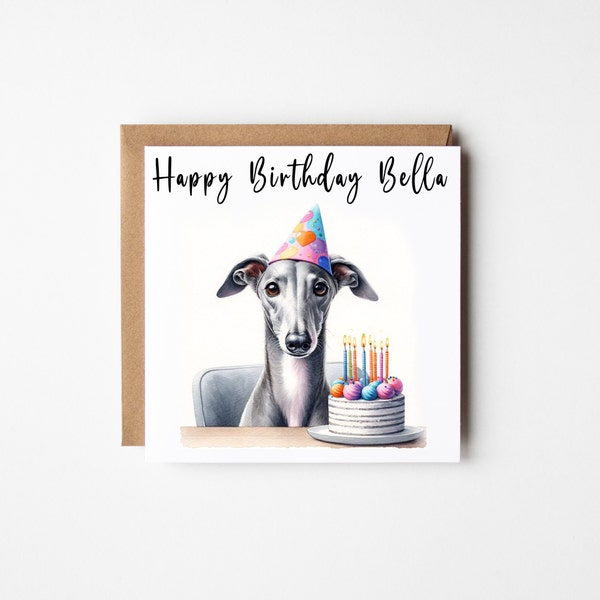 Greyhound Birthday Card Personalised - Etsy UK