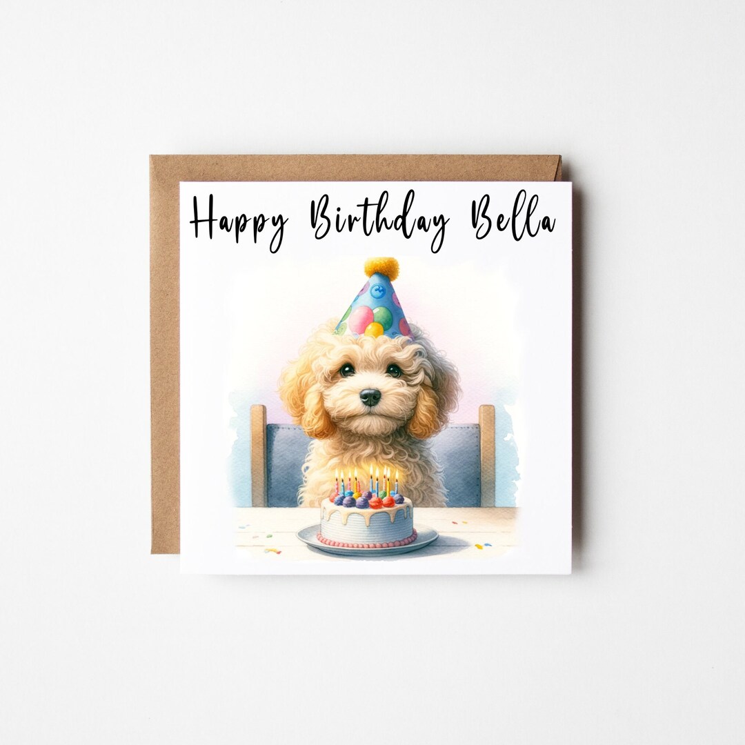 Personalised Cavapoochon Birthday Card Card From Dog Dog Card Dog ...