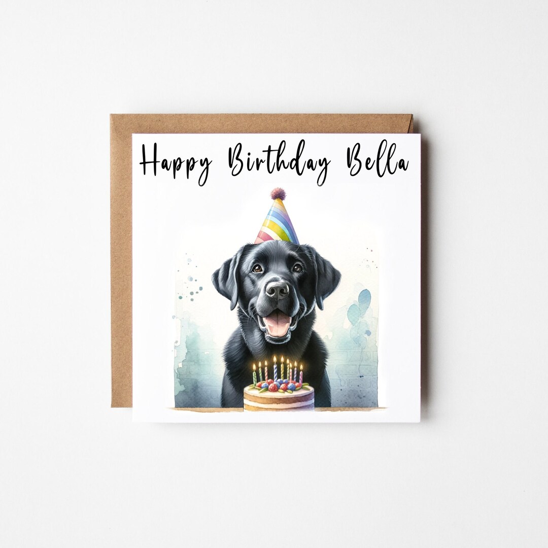 Personalised Labrador Retriever Birthday Card 3 Colours Card From Dog ...