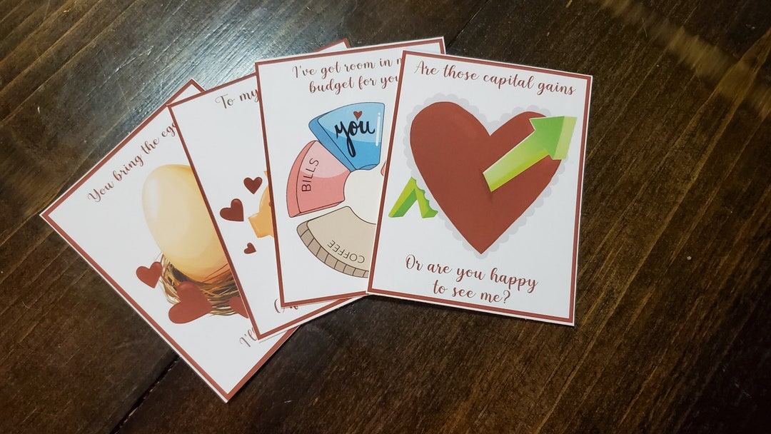 Frugal Finance Valentine's Cards - Digital Download and Instantly Print ...