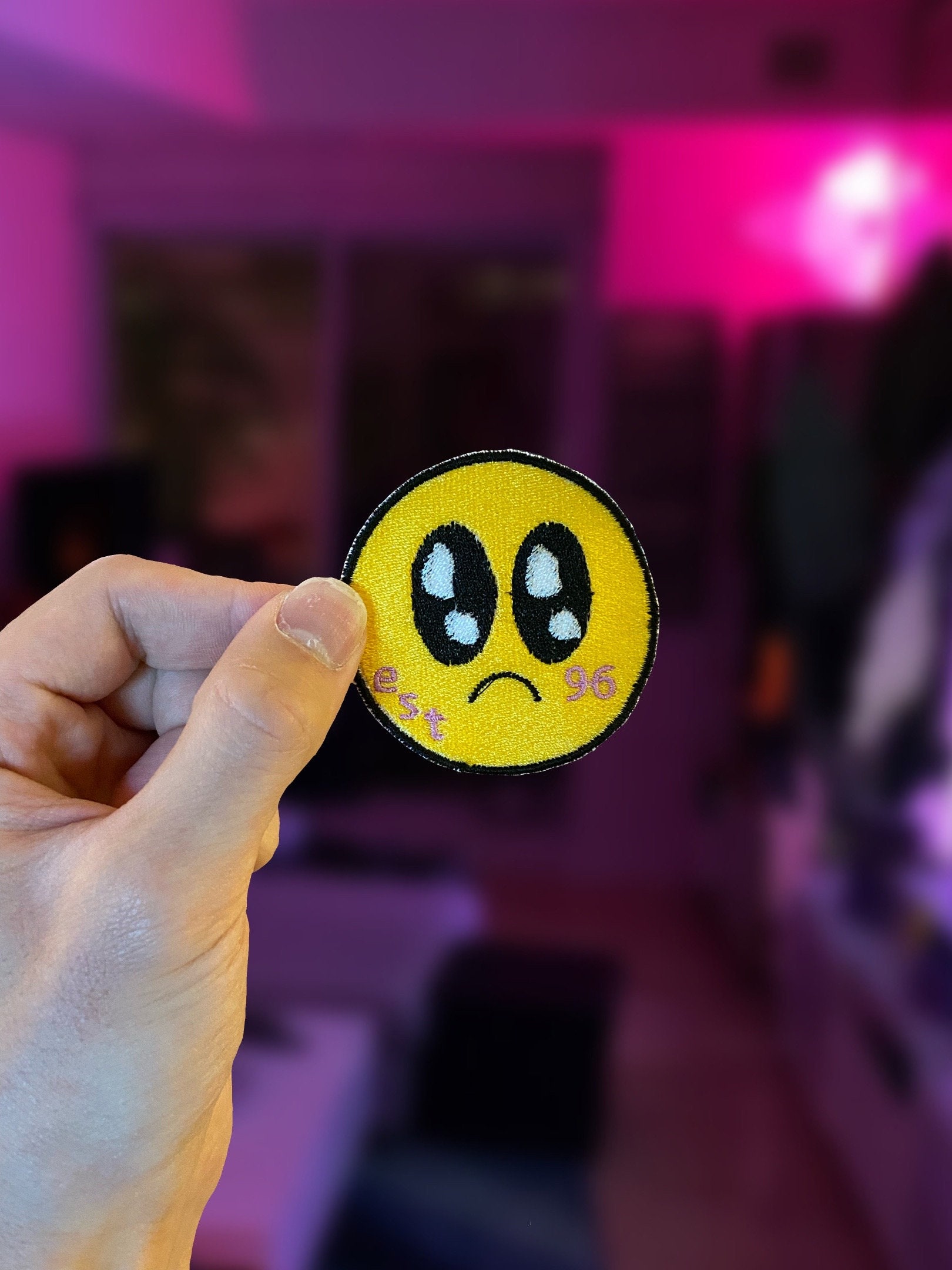 Sad Face Patch, Sad Patch, 1996 Patch, Smiley Patch, Unhappy, Sad ...
