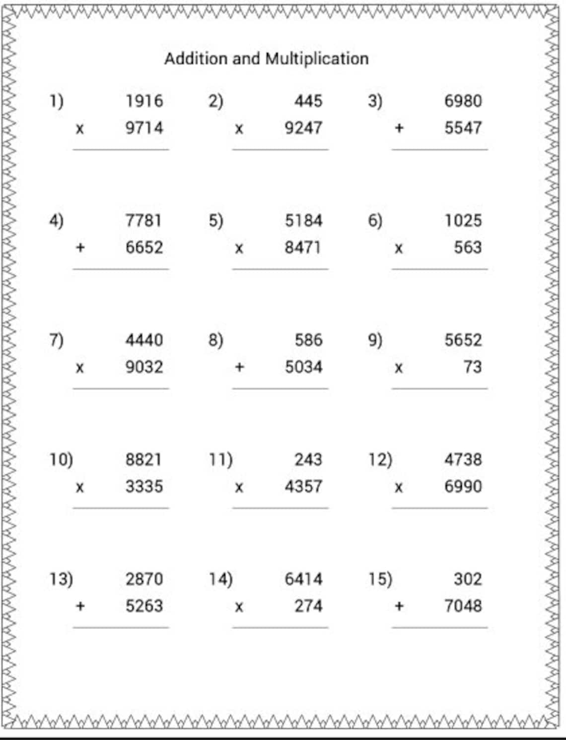Printable Math Worksheets, Addition and Multiplication, Homeschool ...