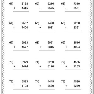 Printable Math Worksheets, Addition and Subtraction, Homeschool ...