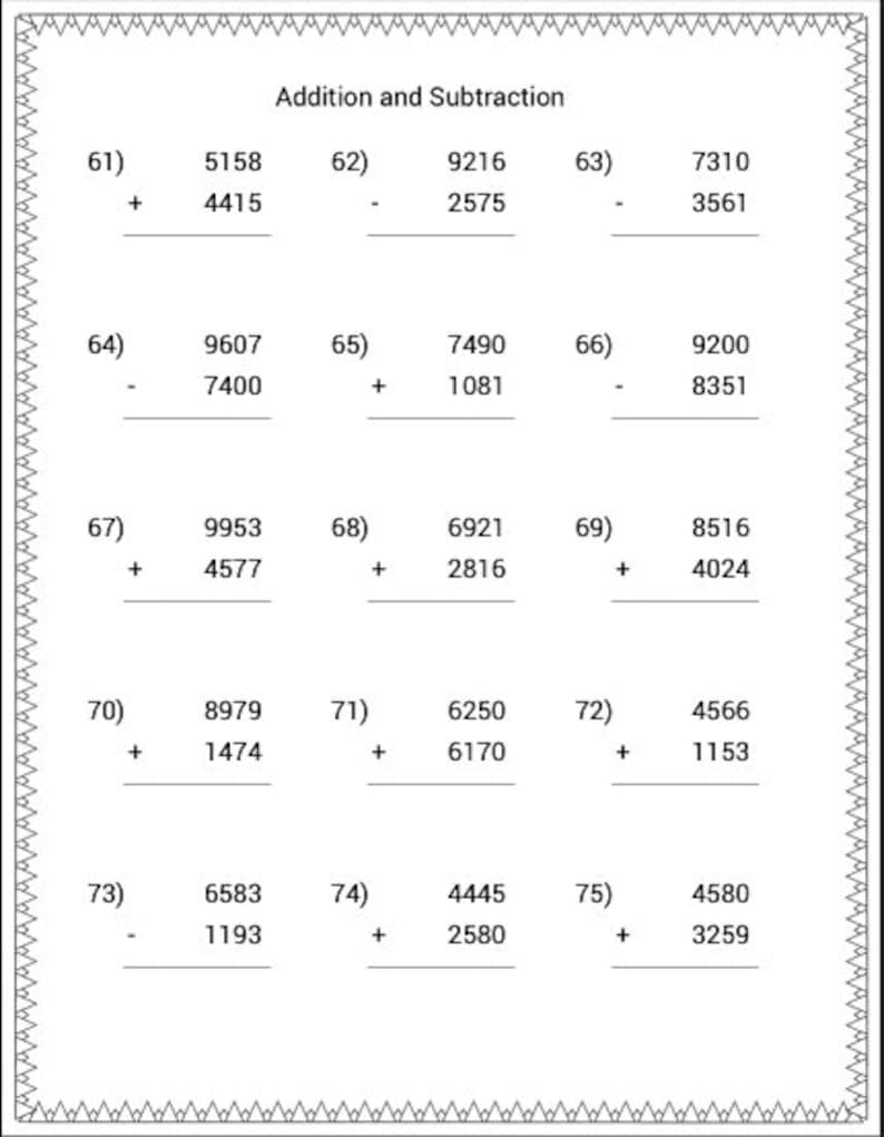 Printable Math Worksheets, Addition and Subtraction, Homeschool ...