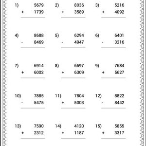 Printable Math Worksheets, Addition and Subtraction, Homeschool ...