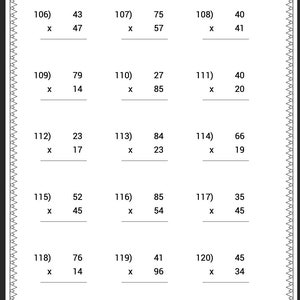 Printable Math Worksheets, Multiplication, Homeschool, Instant Download ...