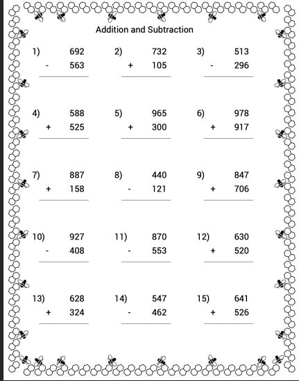 Printable Math Worksheets, Addition and Subtraction, Homeschool ...