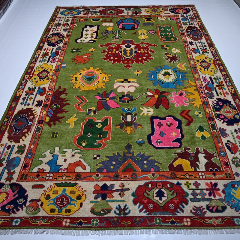 Blue Pink Turkish Rug - Etsy