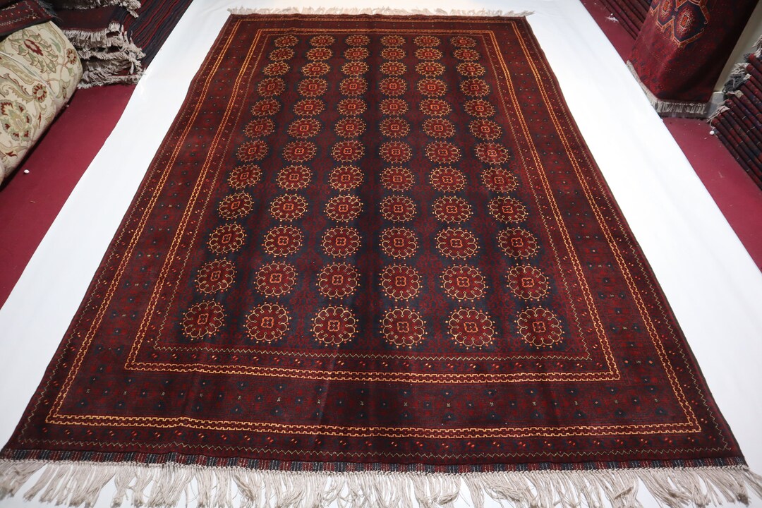 10x7 Vintage Rug/ Afghan Patnoos Gull Rug/ Handmade Fine Wool Rug ...