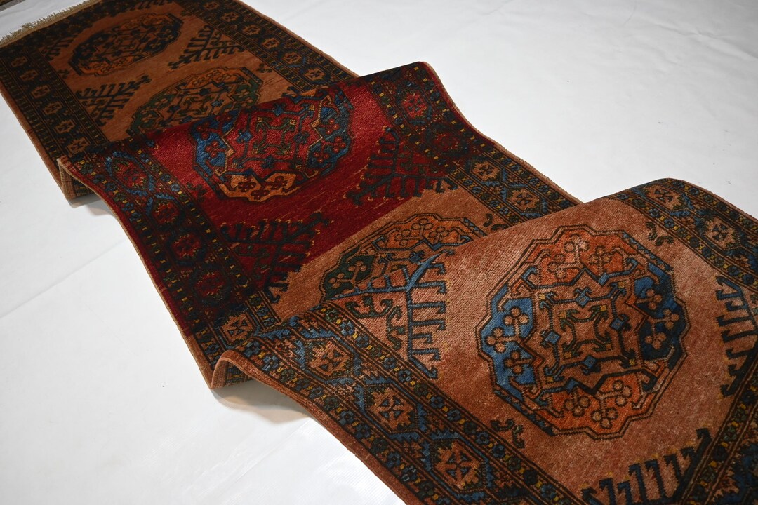 1960s Antique Runner Rug 2'9x10'0 Ft Afghan Handmade Rug/ 100% Wool ...